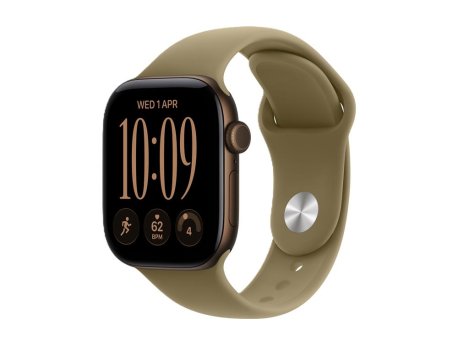 APPLE Watch Series 12 GPS 42mm Dark Bronze Aluminium Case with Olive Sport Band - M/L (MJEG4WF/A)