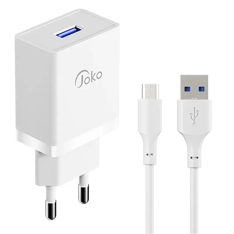 Kućni punjač KONFULON JK77 2.4A sa micro USB kablom beli 1m