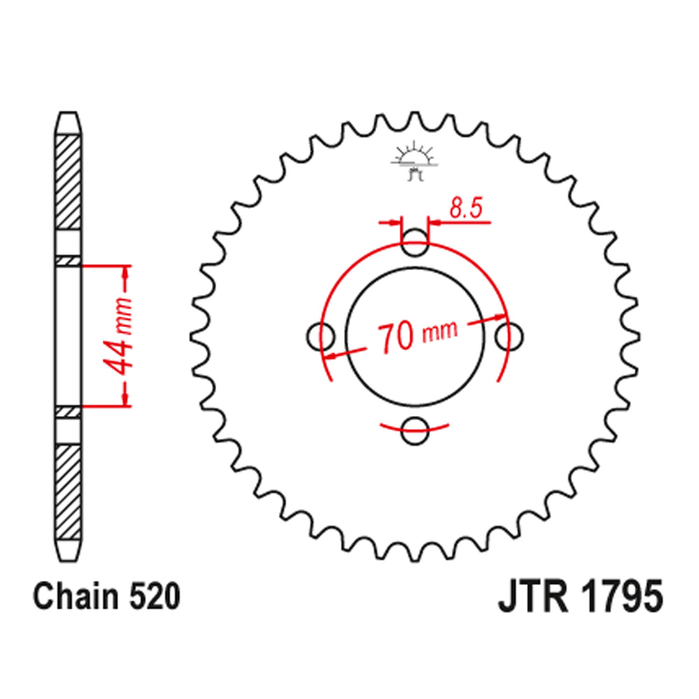 Lančanik zadnji JT JTR1795-22 (520) 22 zuba