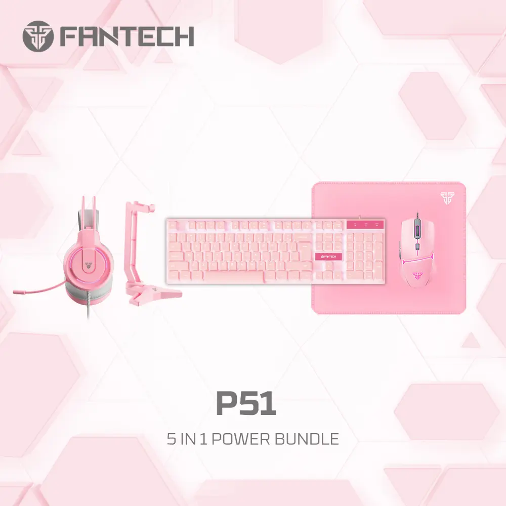 Fantech Combo set Gaming P51 Power 5u1 Sakura, Roze