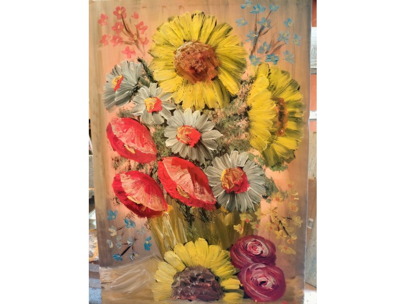 Magicno cvece 60x40cm ulje na platnu