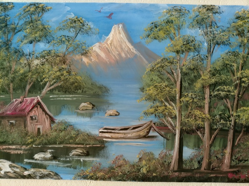 Magicni pejzaž 60x40cm ulje naš platnu