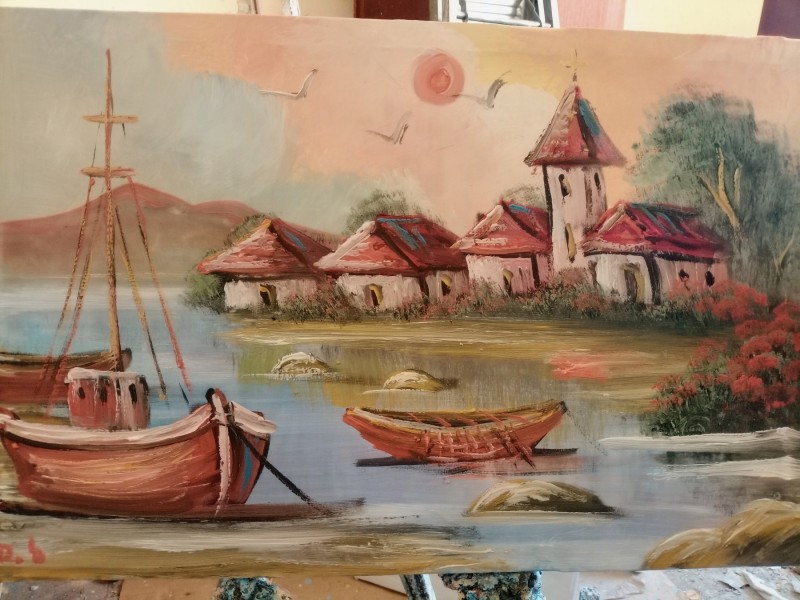 Novo suton na moru 60x40cm ulje na platnu