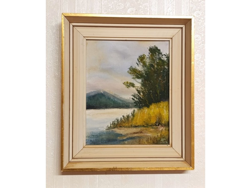 Pejzaž ulje na platnu uramljeno 30x25