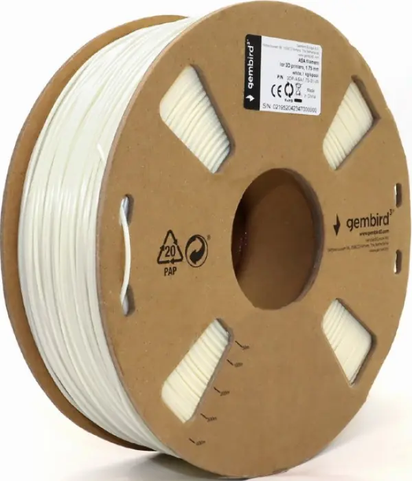 GEMBIRD Filament za štampanje 3DP-ASA1.75-01-W, 1.75mm, Beli