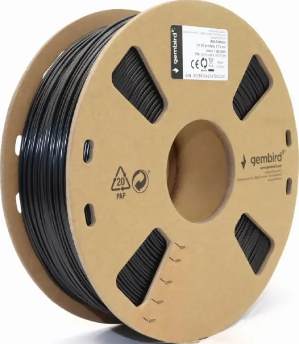 GEMBIRD Filament za štampanje 3DP-ASA1.75-01-BK, 1.75mm, Crni