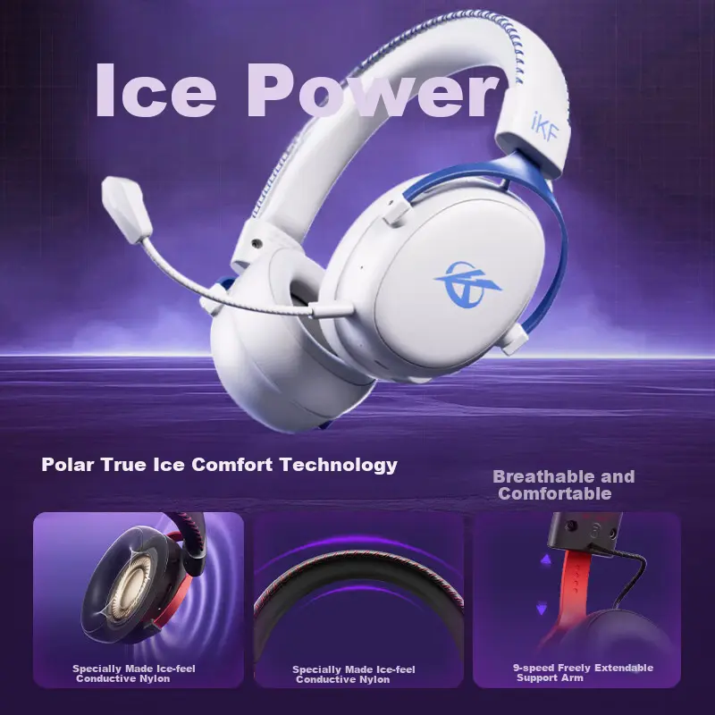 IKF Gaming Bluetooth slušalice V11 Max, Belo-plave