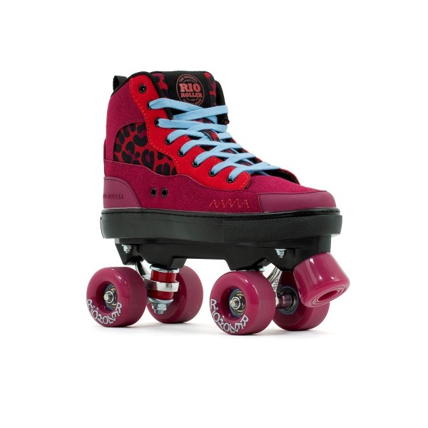 Rio Roller Beats Quad Skates - Red/Leopard Rolšue
