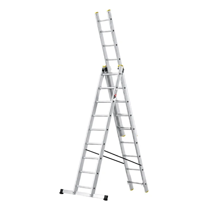 Aluminijumske trodelne merdevine 3x9 gazišta 150 kg