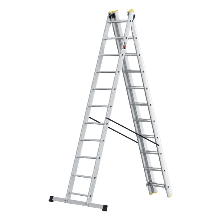 Aluminijumske trodelne merdevine 3x11 gazišta 150 kg