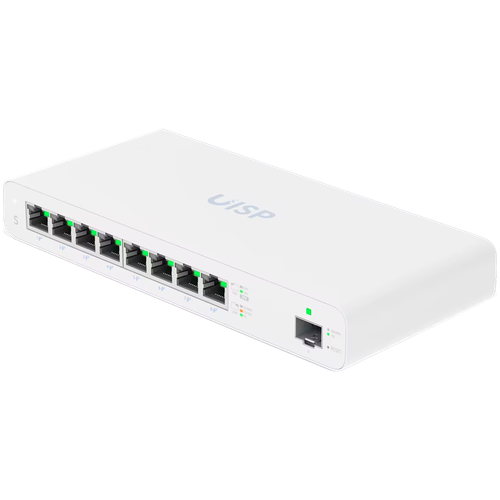 Ubiquiti UISP Switch UISP-S, 8× GbE RJ45 sa 27 V pasivnim PoE, 1× SFP