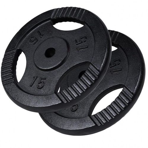 Gorilla Sports set livenih tegova 2 x 15 kg, 30/31 mm, crni