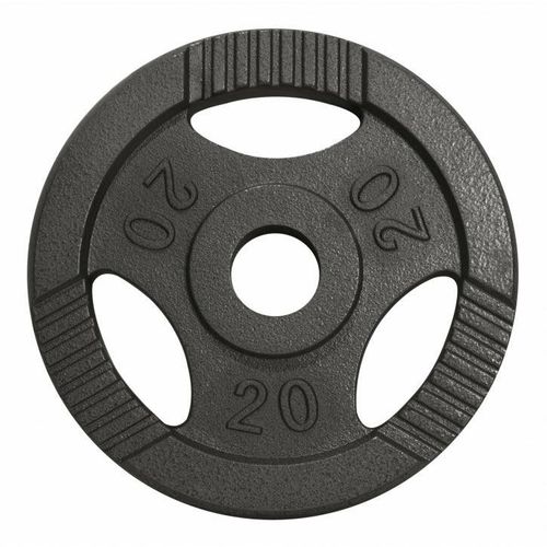 Gorilla Sports olimpijski liveni teg sa rukohvatima 20 kg, 50 mm, sivi