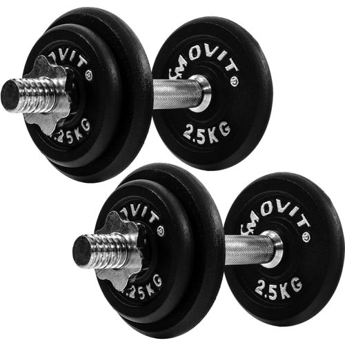 MOVIT set bučica 20 kg, 2 šipke 35 cm i teg ploče 30/31 mm