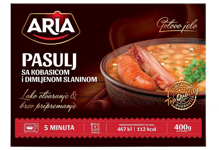 GJ-Pasulj sa kobasicom i dimljenom slaninom Aria 400g