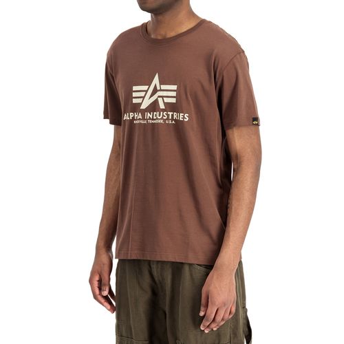 Alpha Industries majica Basic sa velikim logom za muškarce, braon