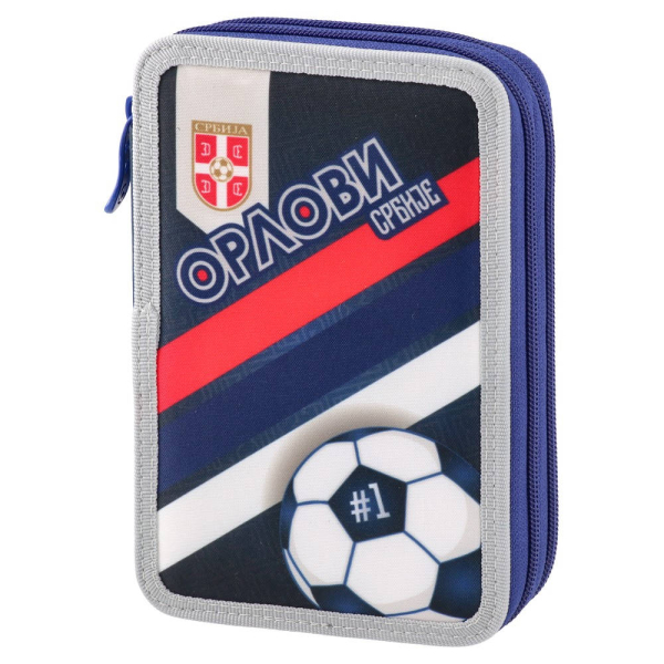 Serbia FSS Filled Double-Zip Pencil Case – Football