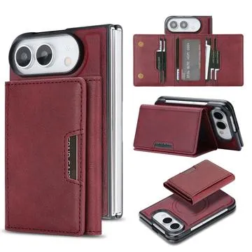 IPHONE DUO MAGNETIC TRI-FOLD WALLET CASE - RED