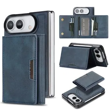 IPHONE DUO MAGNETIC TRI-FOLD WALLET CASE - BLUE