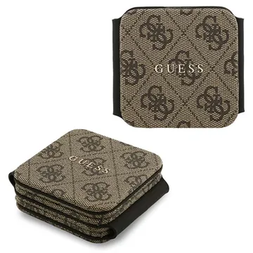 GUESS 4G 3-IN-1 MAGSAFE MAGNETIC WIRELESS CHARGER - BROWN