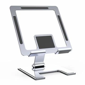 CCT17 FOLDING DESKTOP MINI PC HOLDER PORTABLE ANTI-SLIP METAL TABLETS STAND SUPPORT 1000G LOADING BEARING - SILVER