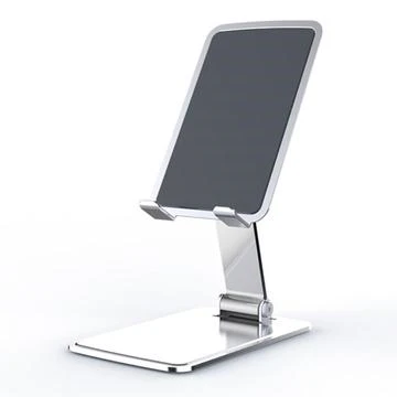 CCT15 PORTABLE FOLDING PHONE HOLDER ADJUSTABLE ANTI-SLIP TABLETS METAL STAND FOR 4-13 INCH DEVICE - SILVER