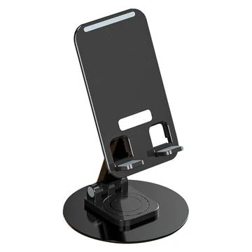 T9 DESKTOP PHONE STAND FOLDING 360° ROTATING TABLET HOLDER FOR LIVE STREAMING, ONLINE TEACHING - WHITE