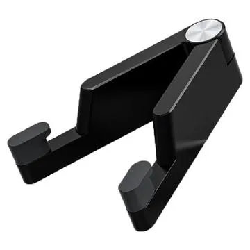 FOLDING ALUMINUM ALLOY PHONE HOLDER FOR SMARTPHONES/TABLETS 4-7" - BLACK