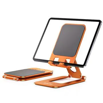 T2 MAX FOLDABLE ALUMINUM PHONE/TABLET STAND - ORANGE