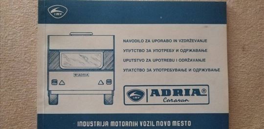 Tehnicko uputstvo za Adria prikolicu na 4 jezika