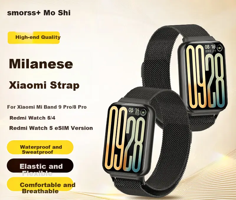Smorss Zamenska narukvica za pametni sat za Redmi Watch 6/5/4, Crna