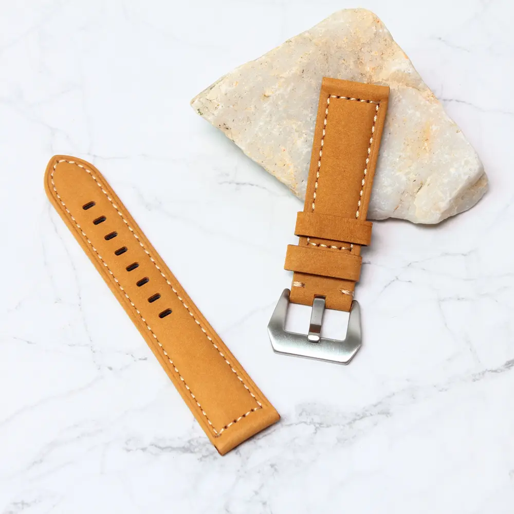 Narukvica elegant kožna za smart watch 22mm svetlo braon