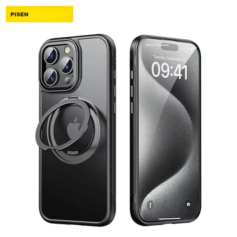 Pisen Maska za mobilni telefon iPhone 15 Pro Max, Crna
