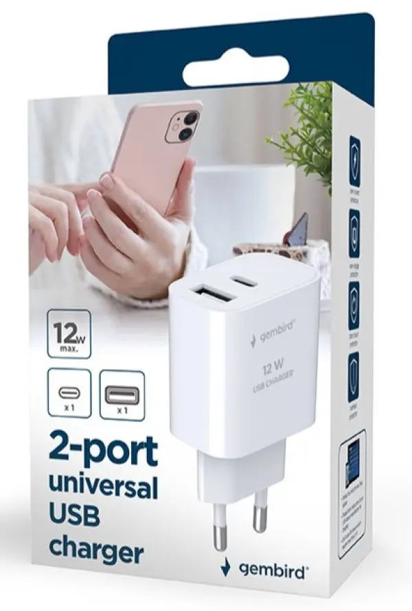 GEMBIRD USB Punjač TA-UC-2AC12-01