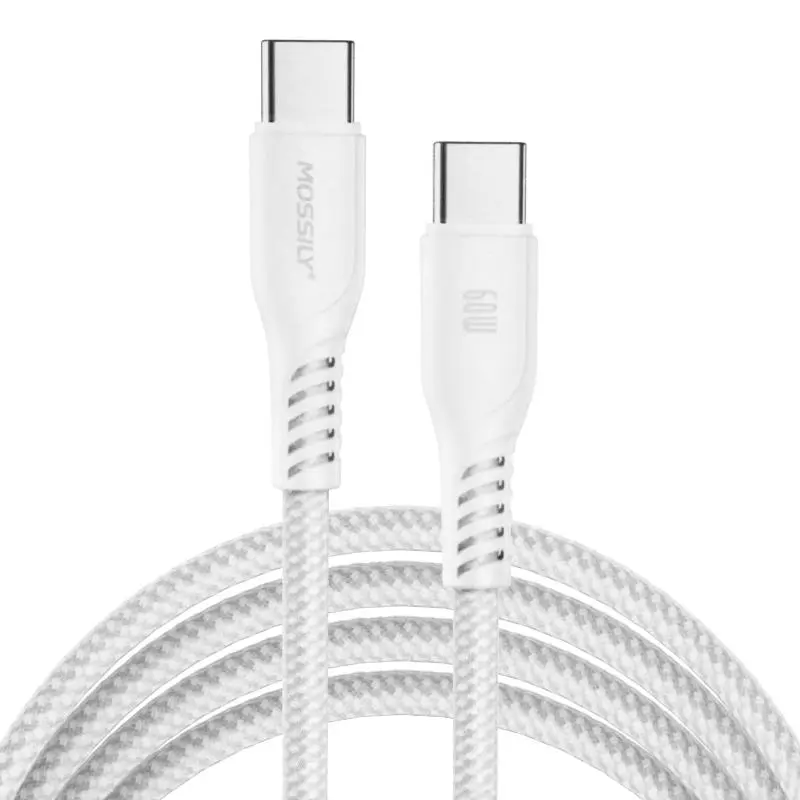 Mossily USB kabl JT212, Type-C to Type-C, 60W PD, 1m, Beli