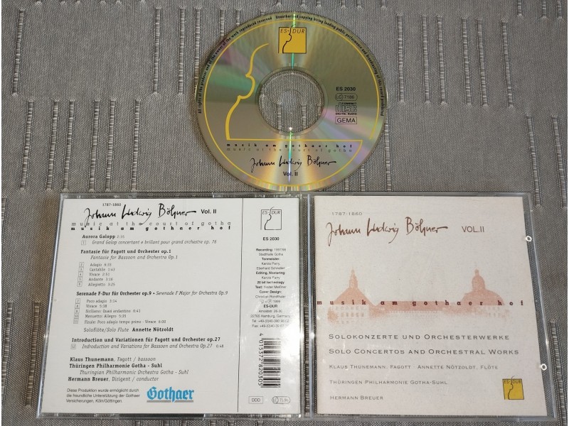 Johann Ludwig Bőhner-Solo Concertos+Orchestral Works II