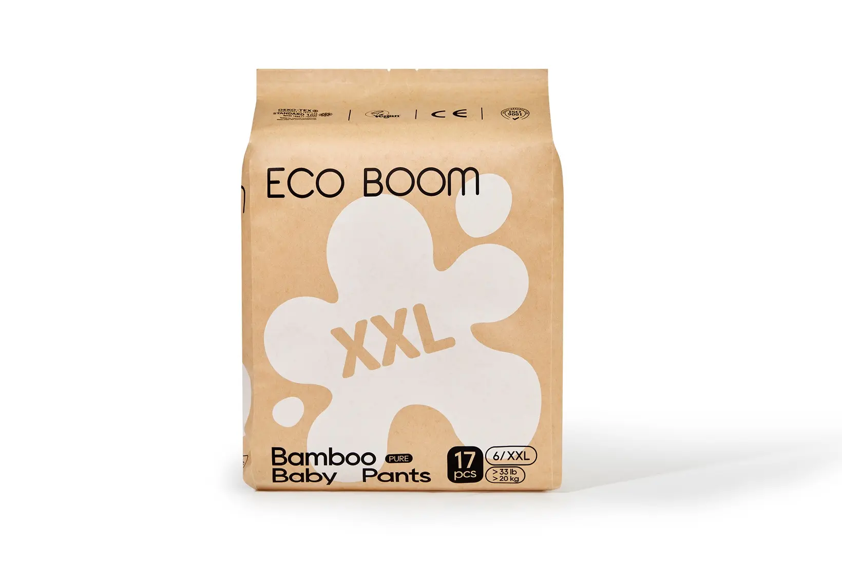 ECO BOOM biorazgradive pelene gaćice za bebe veličina XXL (od 17kg i više) 17 kom