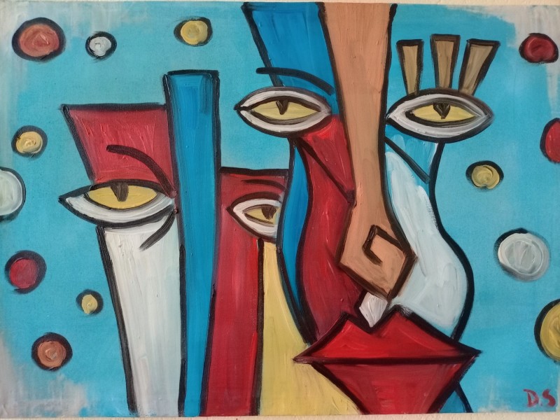 Par apstrakcija 70x50cm ulje na platnu