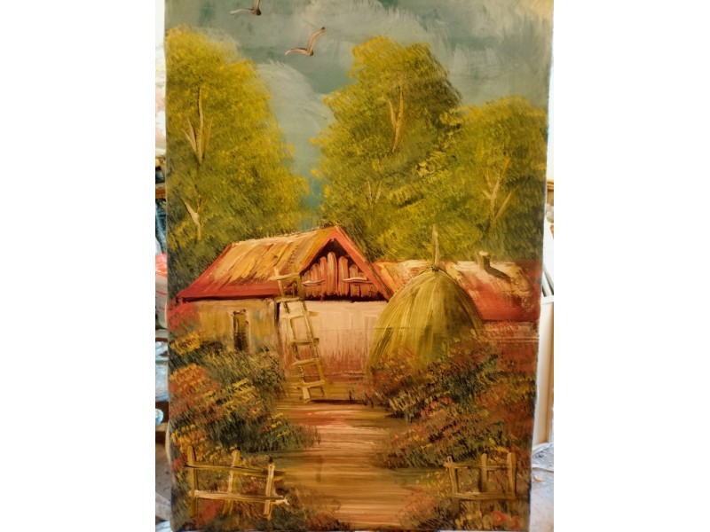 Rasprodaja seoski motiv60x40cm ulje na platnu