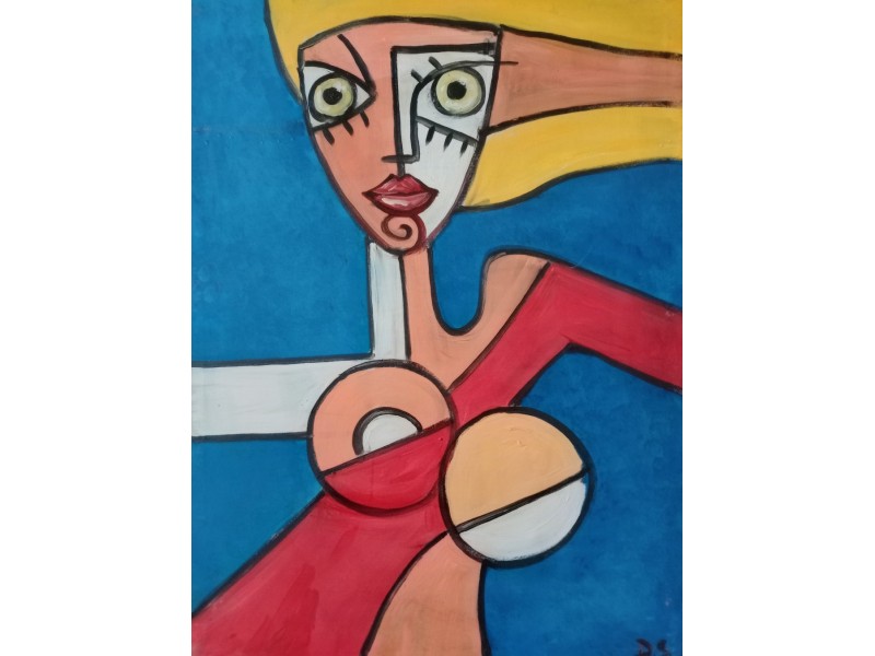 Kubizam erotika 70x50cm ulje na platnu