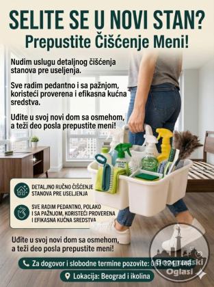 Ciscenje stanova - Selite se u novi stan? Prepustite čišćenje meni!
