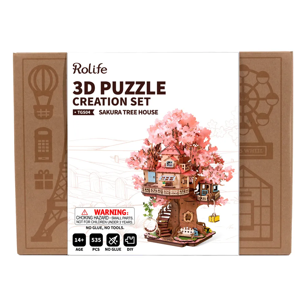 Rolife Sakura Tree House 3D Wooden Puzzle