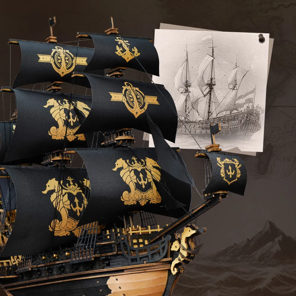 ROKR The Seahorse Barque 3D Wooden Puzzle