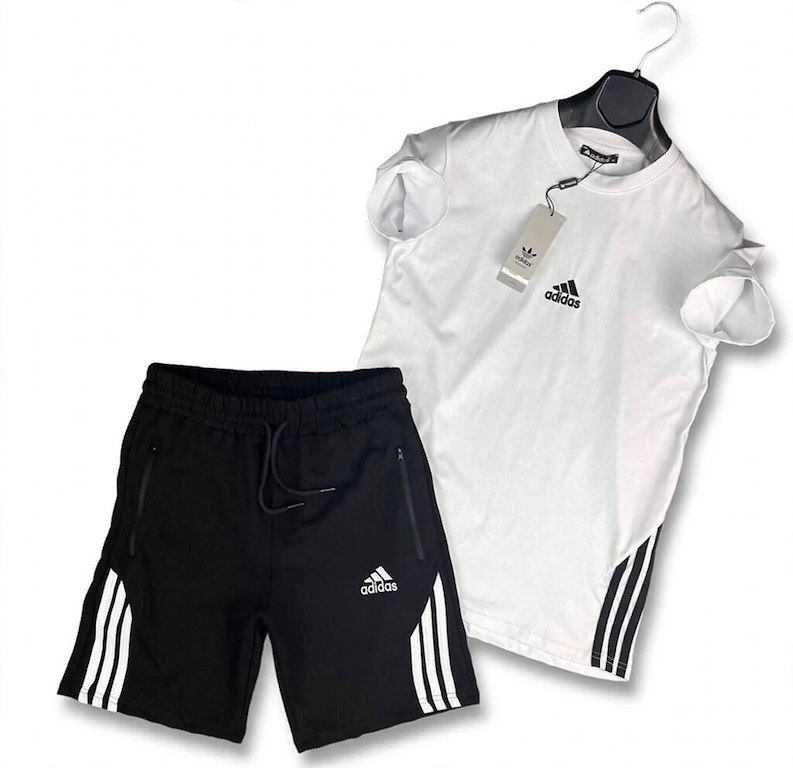 Komplet Adidas majica + šorts - Dvodijelni sportski set: bela