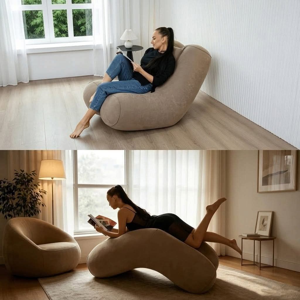 Modularna lounge fotelja/ležaljka – skulpturalni multifunkcionalni