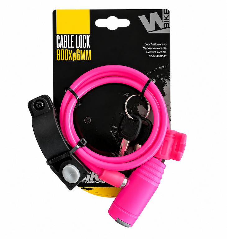 Spralna sajla za zaključavanje - 6 x 800 mm,ROZE