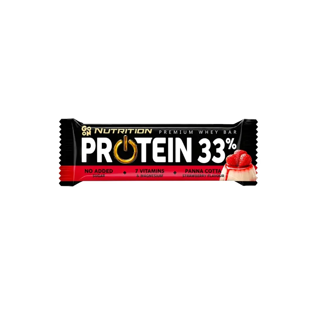 Go on Proteinska pločica 33% Panna Cotta Strawberry, 50 g
