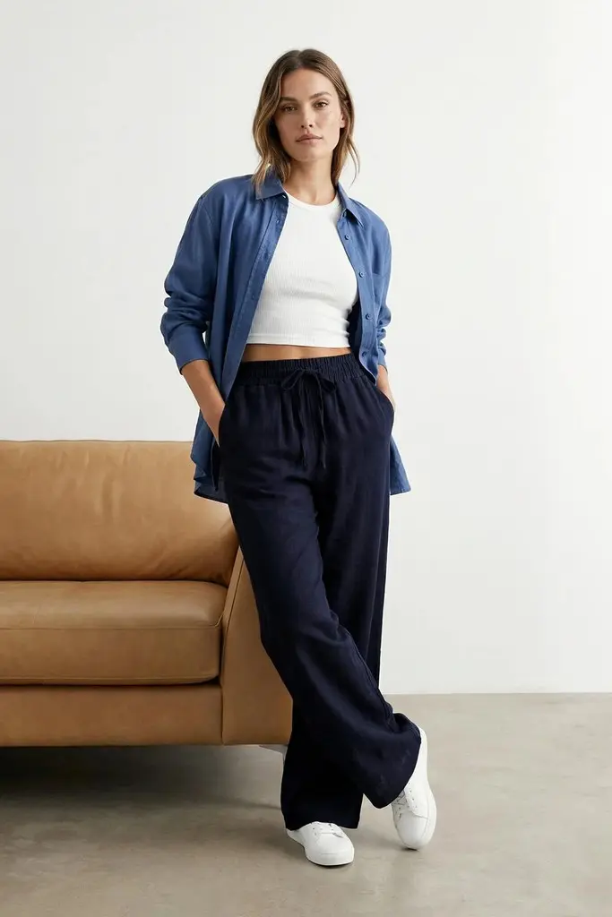 Trendyol Milla Ženske pantalone TWOSS25PL00121, Tamnoplave