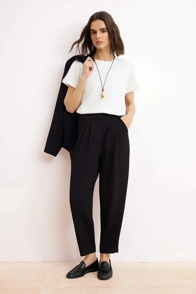 Trendyol Milla ženske pantalone Twoaw26Pl00017, Crna-Crna