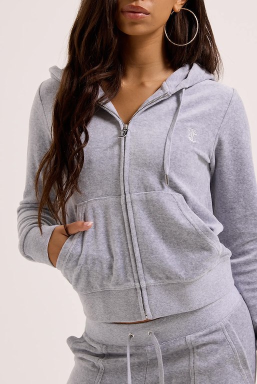 Juicy Couture Ženski duks sa kapuljačom Blabe, Sivi